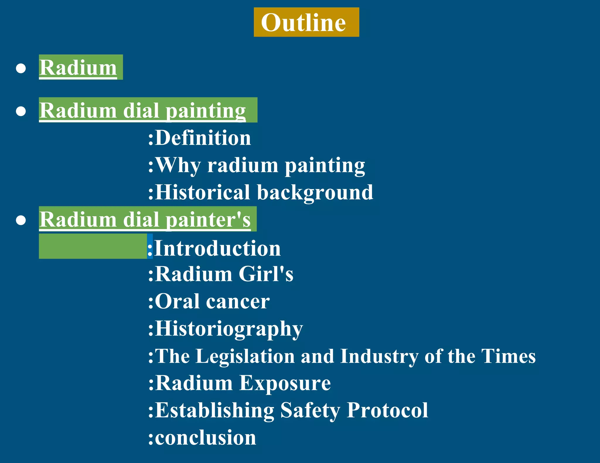 Radium dial painters and Oral Cancer | PPTX