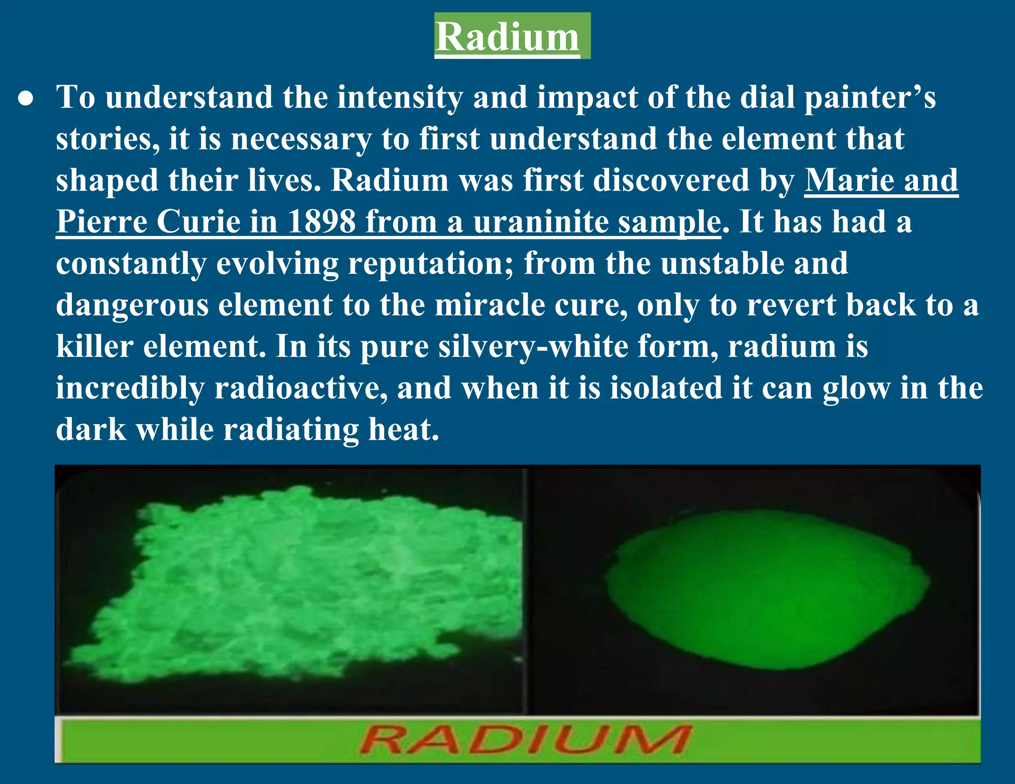 Radium dial painters and Oral Cancer | PPTX