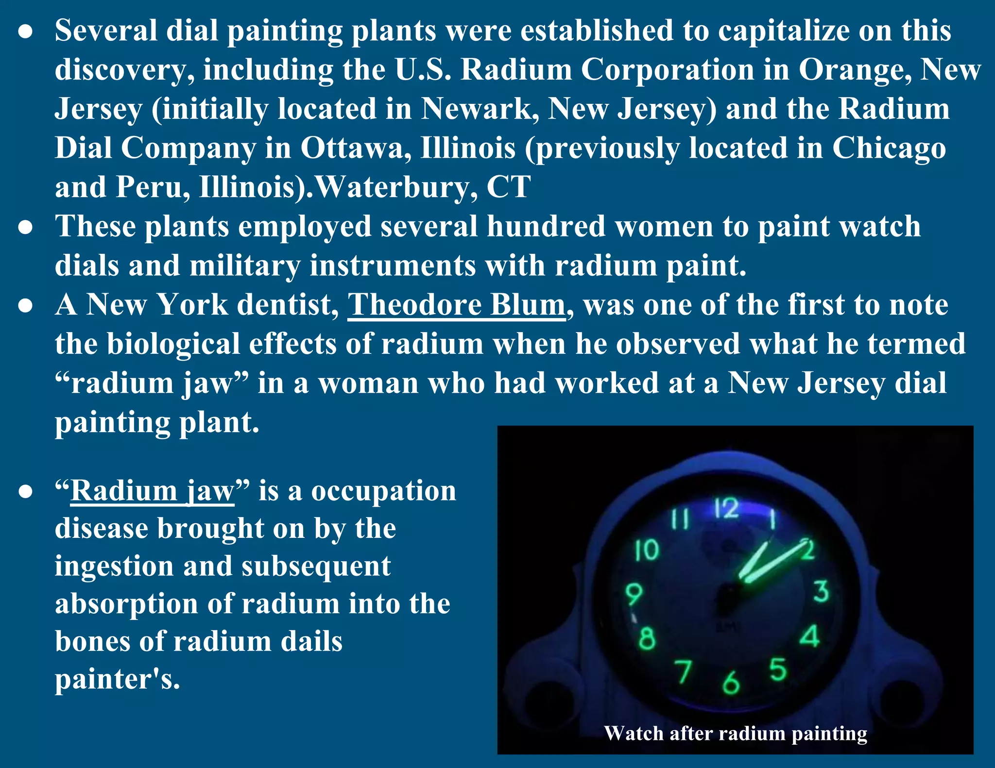 Radium dial painters and Oral Cancer | PPTX