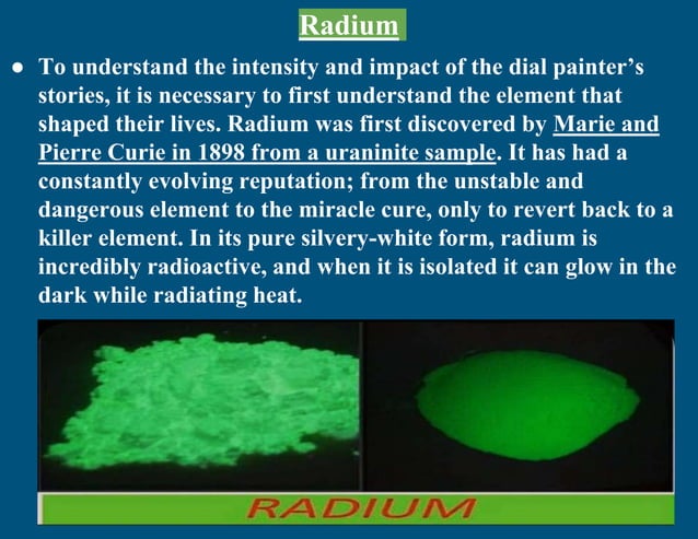 Radium dial painters and Oral Cancer | PPTX