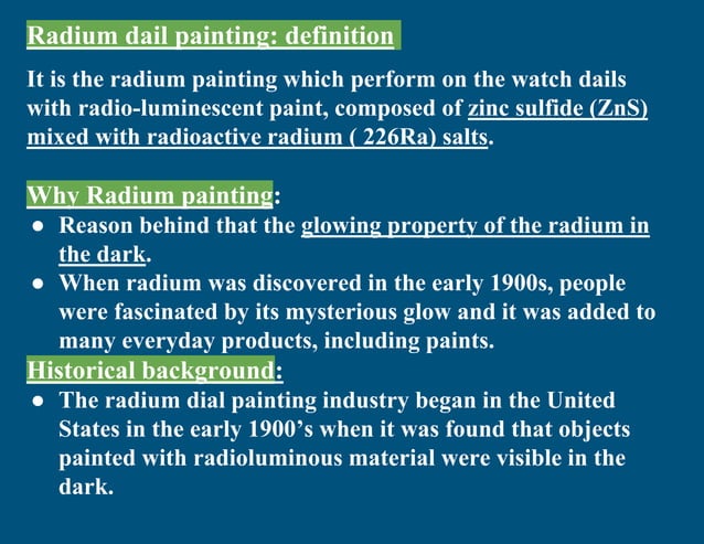 Radium dial painters and Oral Cancer | PPTX
