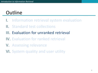 Chapter 8 : Evaluation in Information Retrieval | PDF