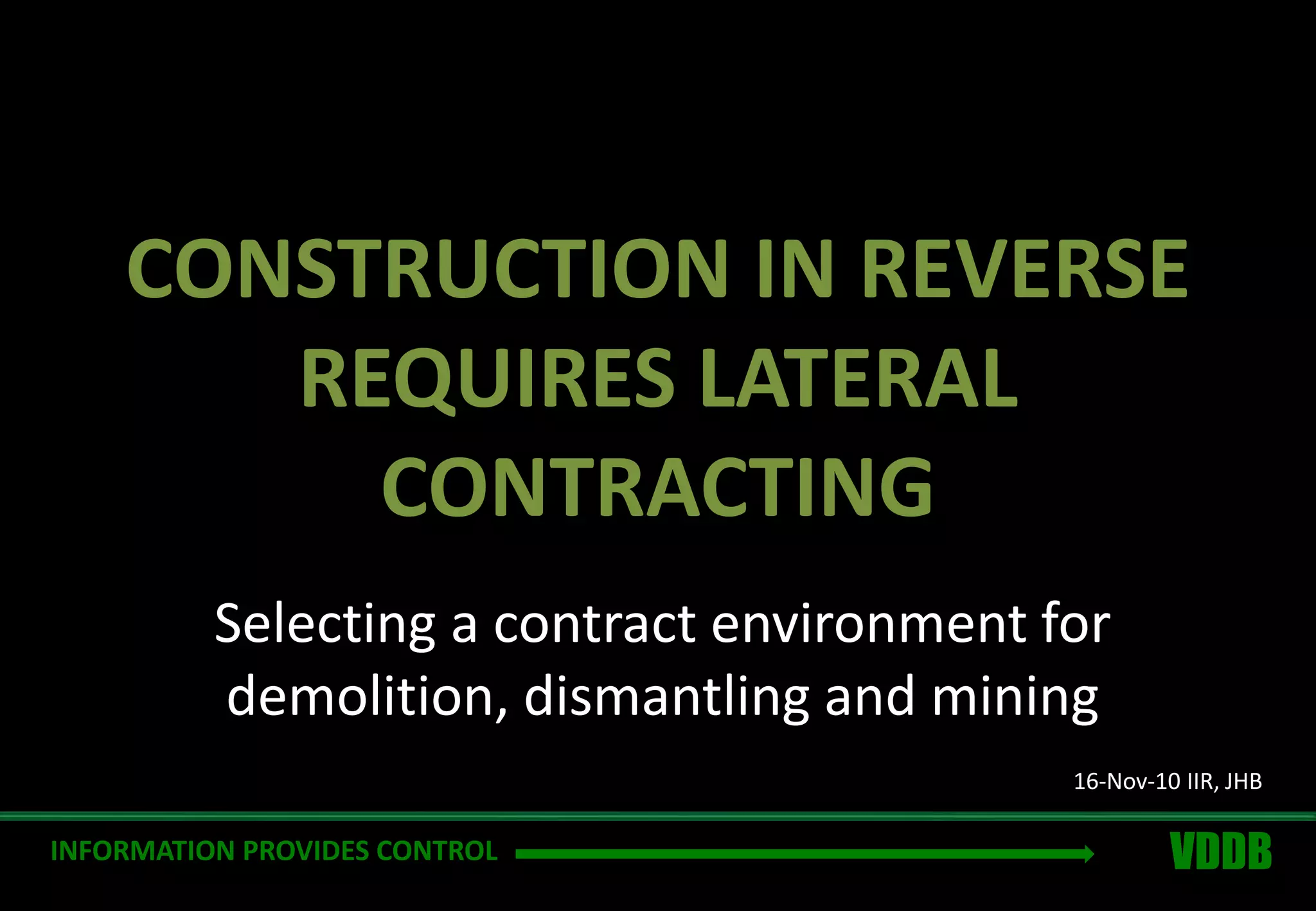 REVERSE CONSTRUCTION REQUIRE LATERAL THINKING | PPT