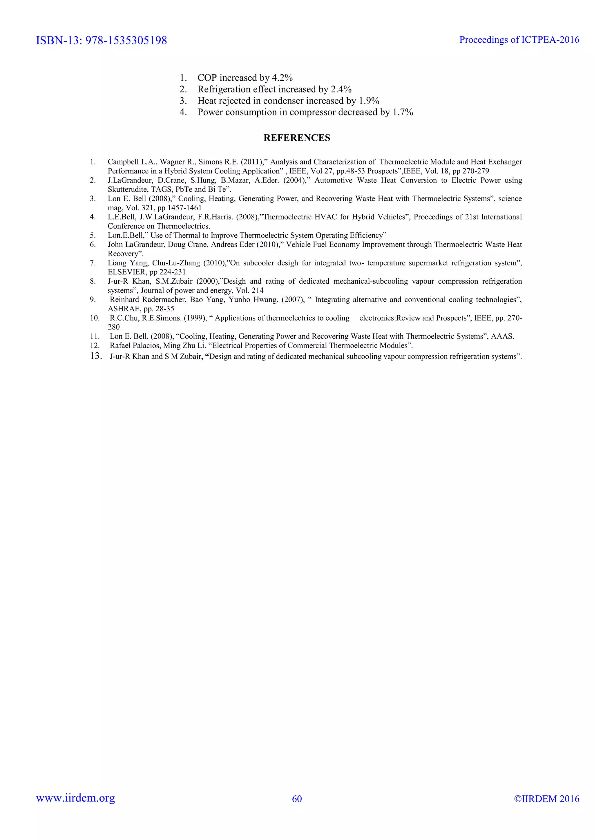 Iirdem performance enhancement of vapour compression refrigeration system by using ...