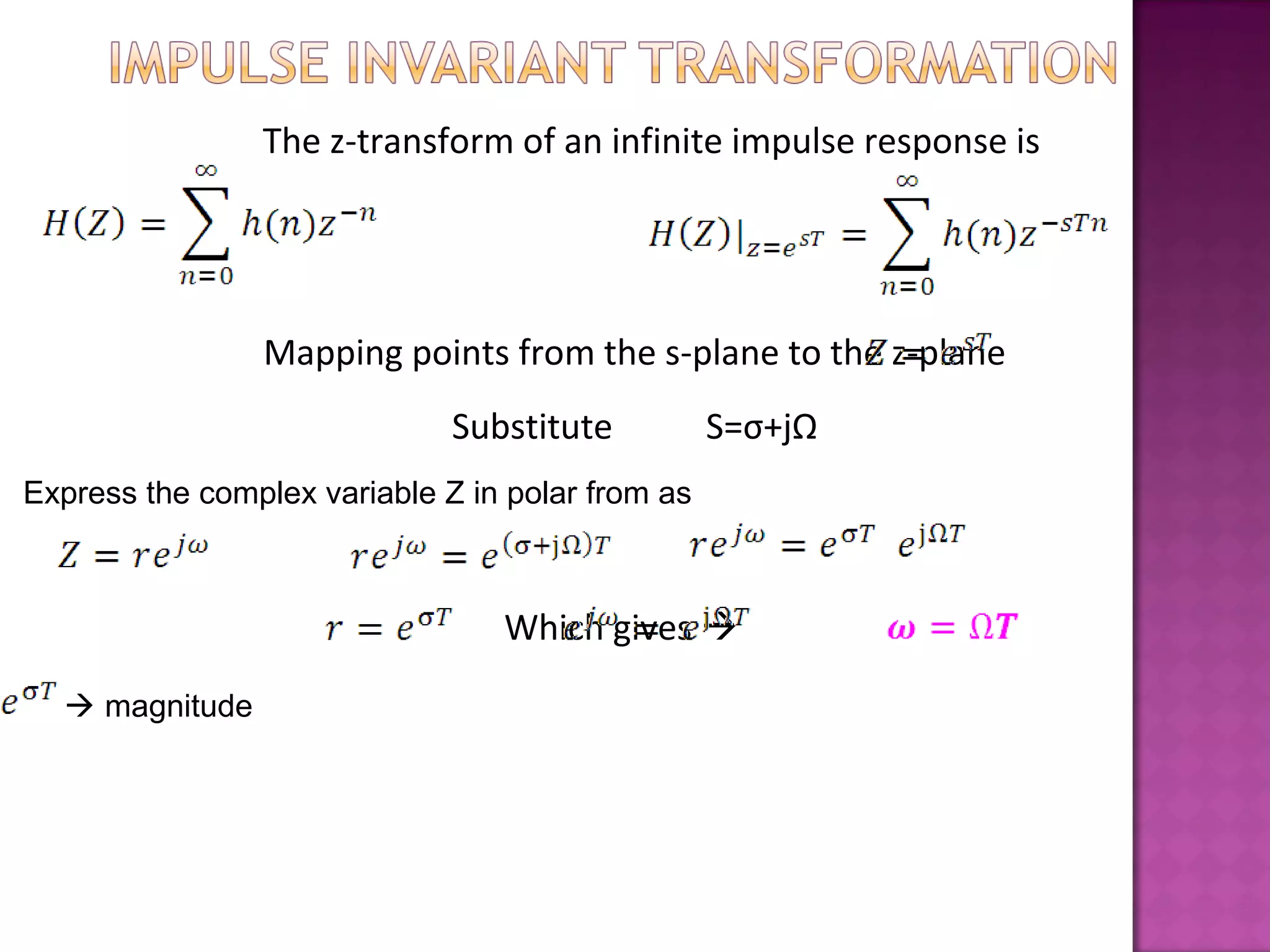 Filter- IIR - Digital signal processing(DSP) | PPT