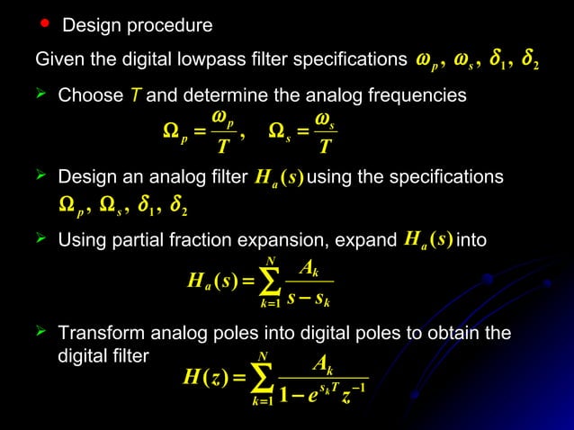 IIR filter design, Digital signal processing | PPT | Digital Audio ...