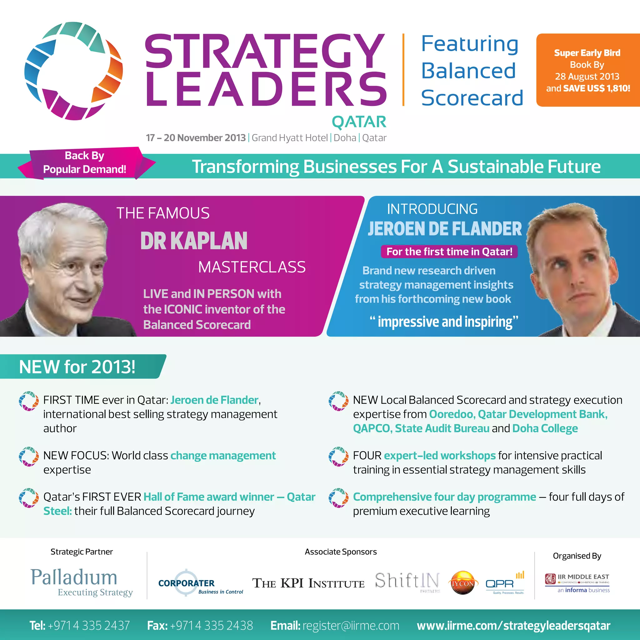 Strategy leaders: Prof. Robert Kaplan and Jeroen De Flander | PDF