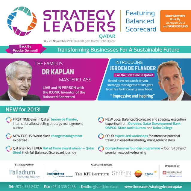 Strategy leaders: Prof. Robert Kaplan and Jeroen De Flander | PDF