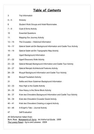 IISA Medieval Castles Student Workbook | PDF