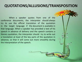QUOTATIONS/ALLUSIONS/TRANSPOSITION AND ARGUMENTATION | PPT
