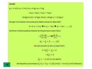 tumbukan lenting sempurna | PPTX
