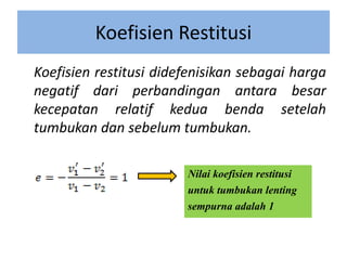tumbukan lenting sempurna | PPTX