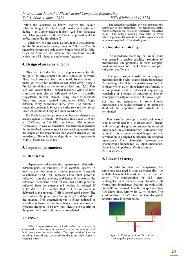 Iisrt 3-design of rectangular patch antenna array using advanced design ...