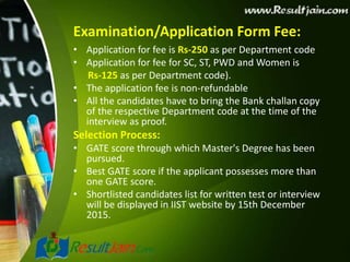 IIST Admission 2016 | PPTX | Postgraduate Education | College Education