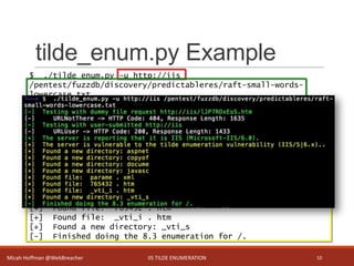 IIS Tilde Enumeration Vulnerability | PPTX | Programming Languages | Computing