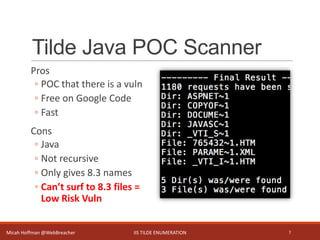 IIS Tilde Enumeration Vulnerability | PPTX