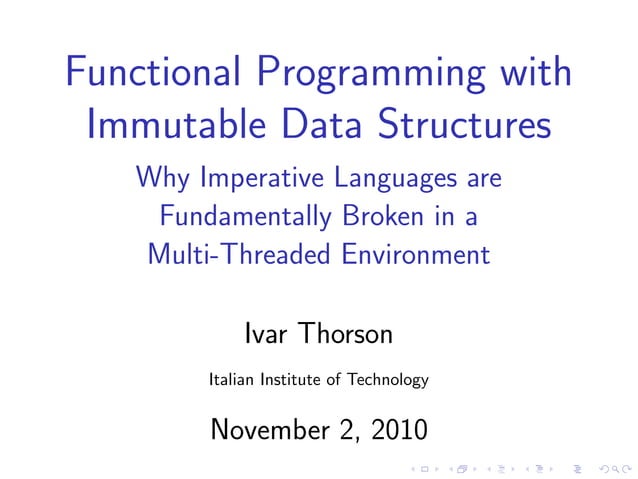 Functional Programming With Immutable Data Structures Ppt