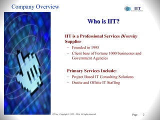 IIT brochure - Staffing and Project Services | PPT
