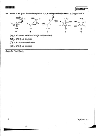 IIT JEE Question Paper 2 Code 2 | PDF