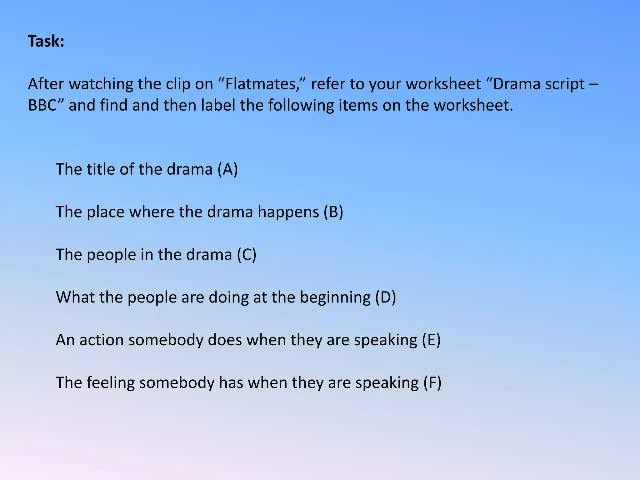 Iit ai1 components of a drama script | PPTX
