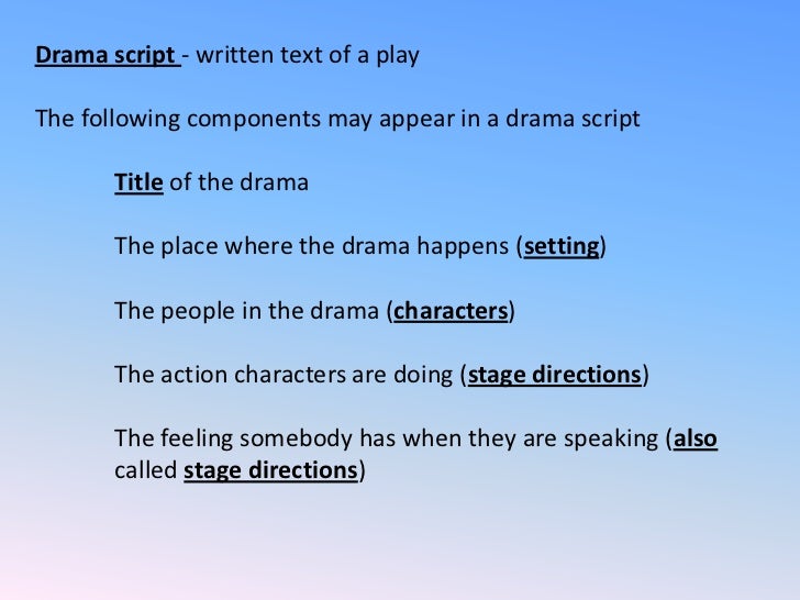 Iit ai1 components of a drama script