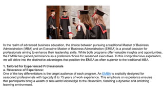 Why EMBA Is Better Than MBA? ...pppttxxx | PPTX