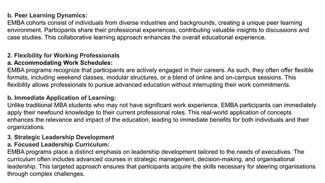 Why EMBA Is Better Than MBA? ...pppttxxx | PPTX