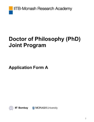 Iitb monash-ph d-form-a-2018 | PDF