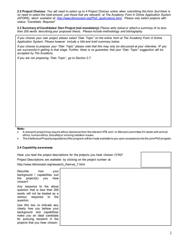 Iitb monash-ph d-form-a-2018 | PDF