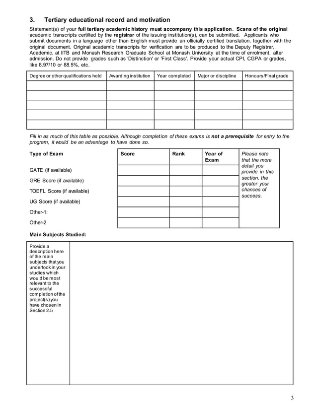 Iitb monash-ph d-form-a-2018 | PDF