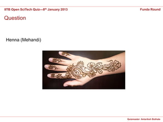 IITB sci tech2013 Finals funda round | PDF | Chemistry | Science