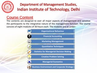 IIT Delhi Certificate Course on Fundamentals of Management | PPT