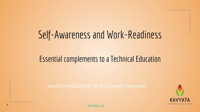 Experiential Workshops for Self Awareness & Work Readiness | PPT