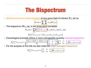 Full Sky Bispectrum in Redshift Space for 21cm Intensity Maps | PPT