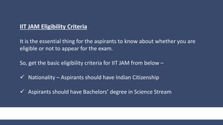 IIT JAM Exam - Get the Complete Guide! | PPTX | Standardized Testing ...
