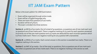 IIT JAM Exam Details | PPTX