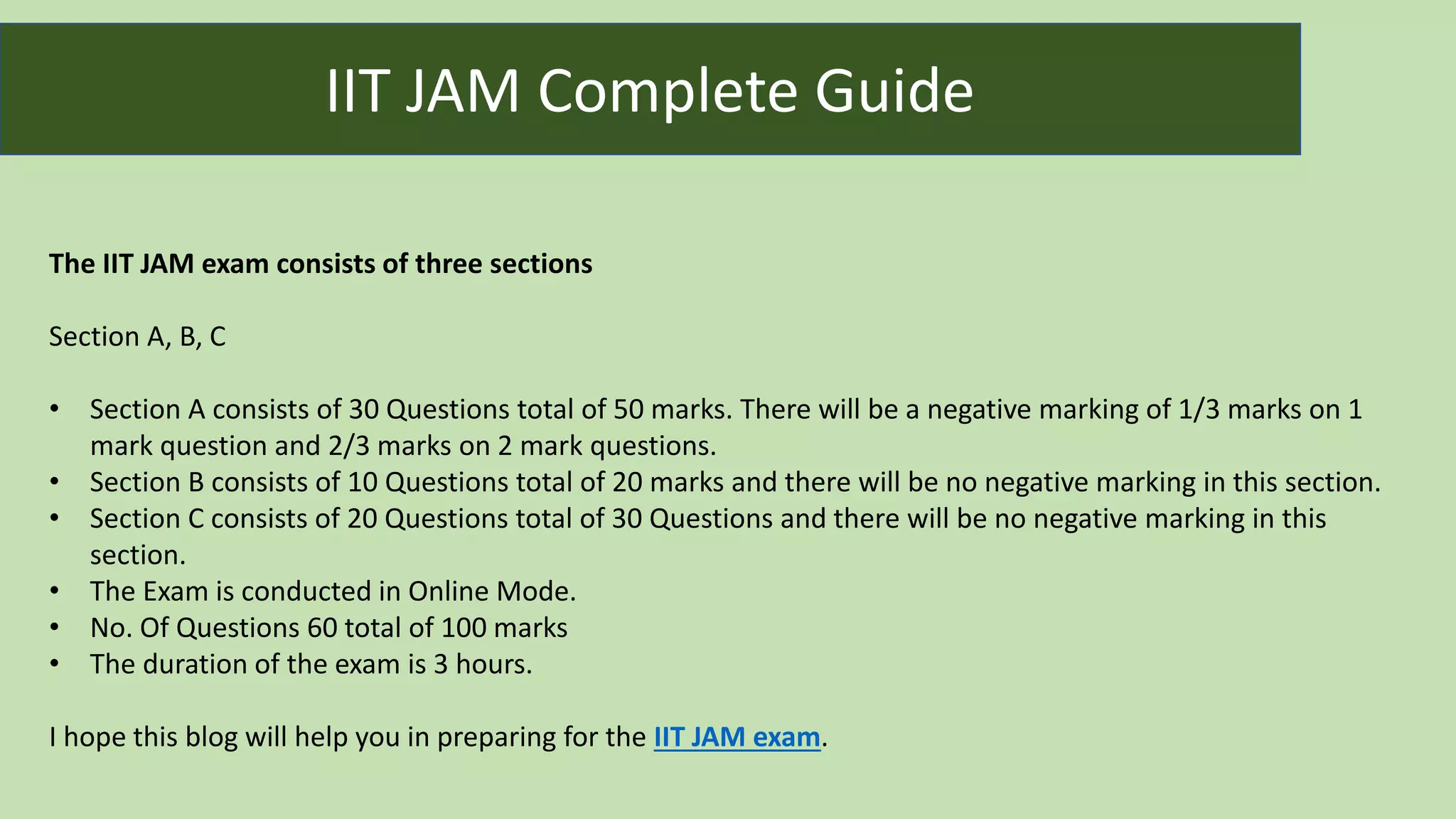Iit jam preparation guide | PPTX