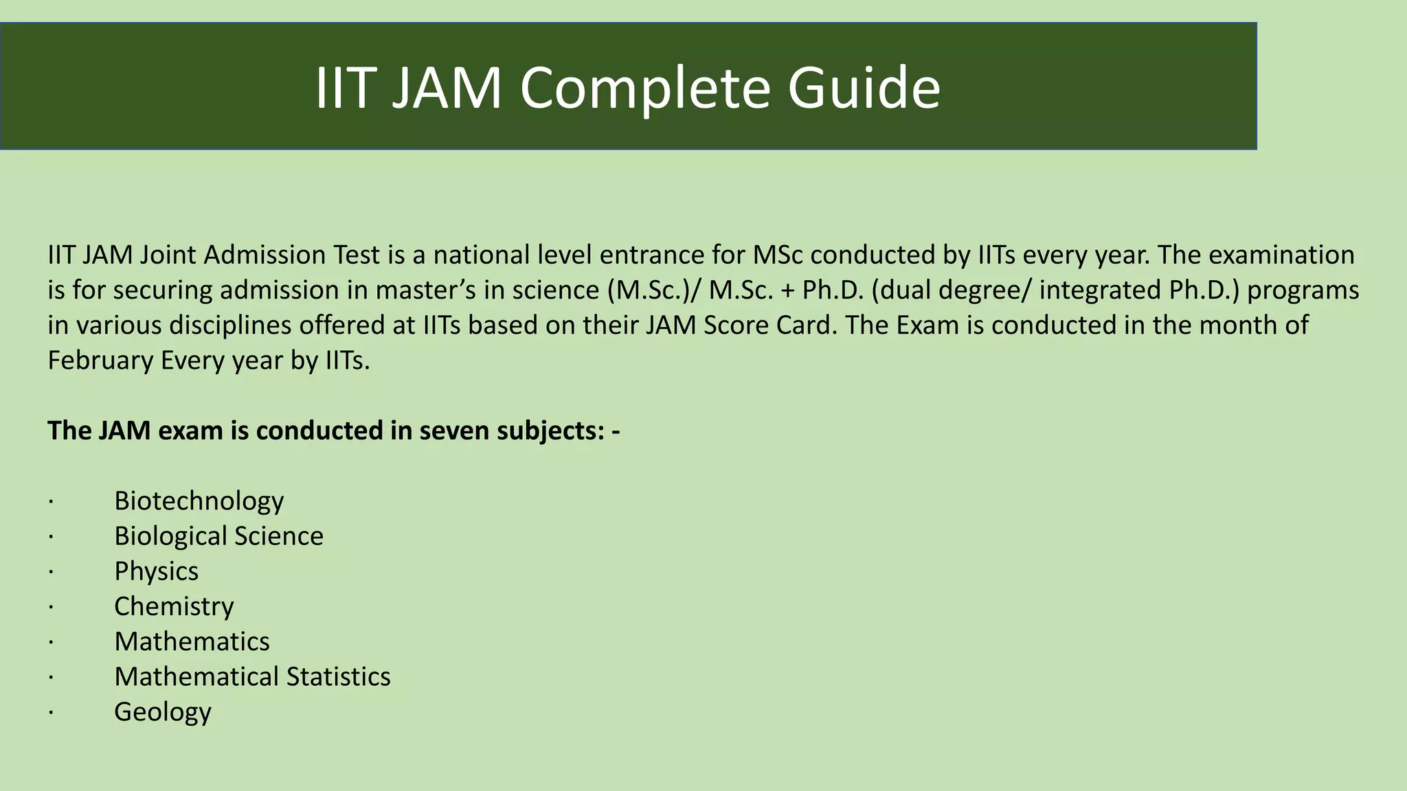 Iit jam preparation guide | PPTX