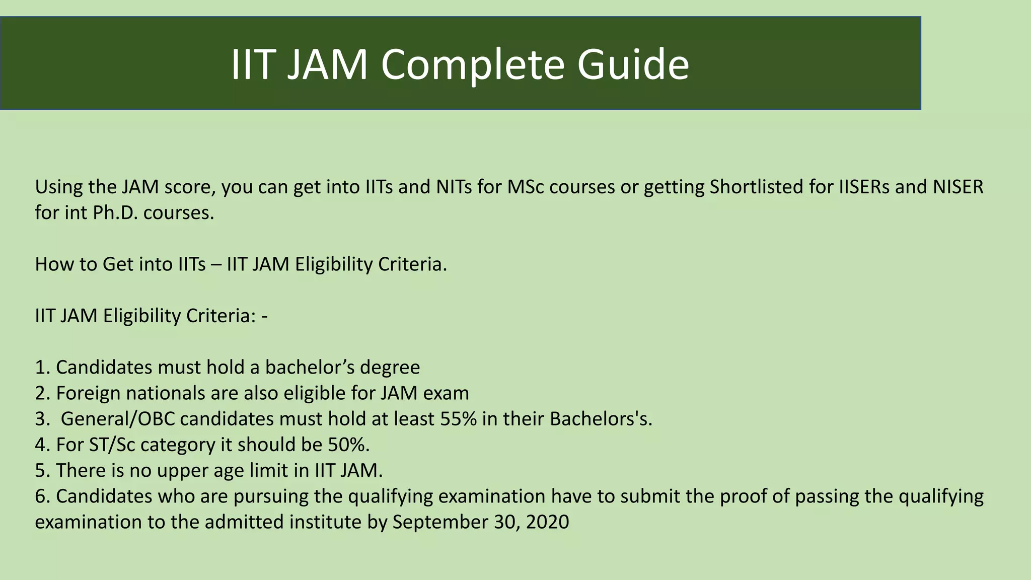Iit jam preparation guide | PPTX
