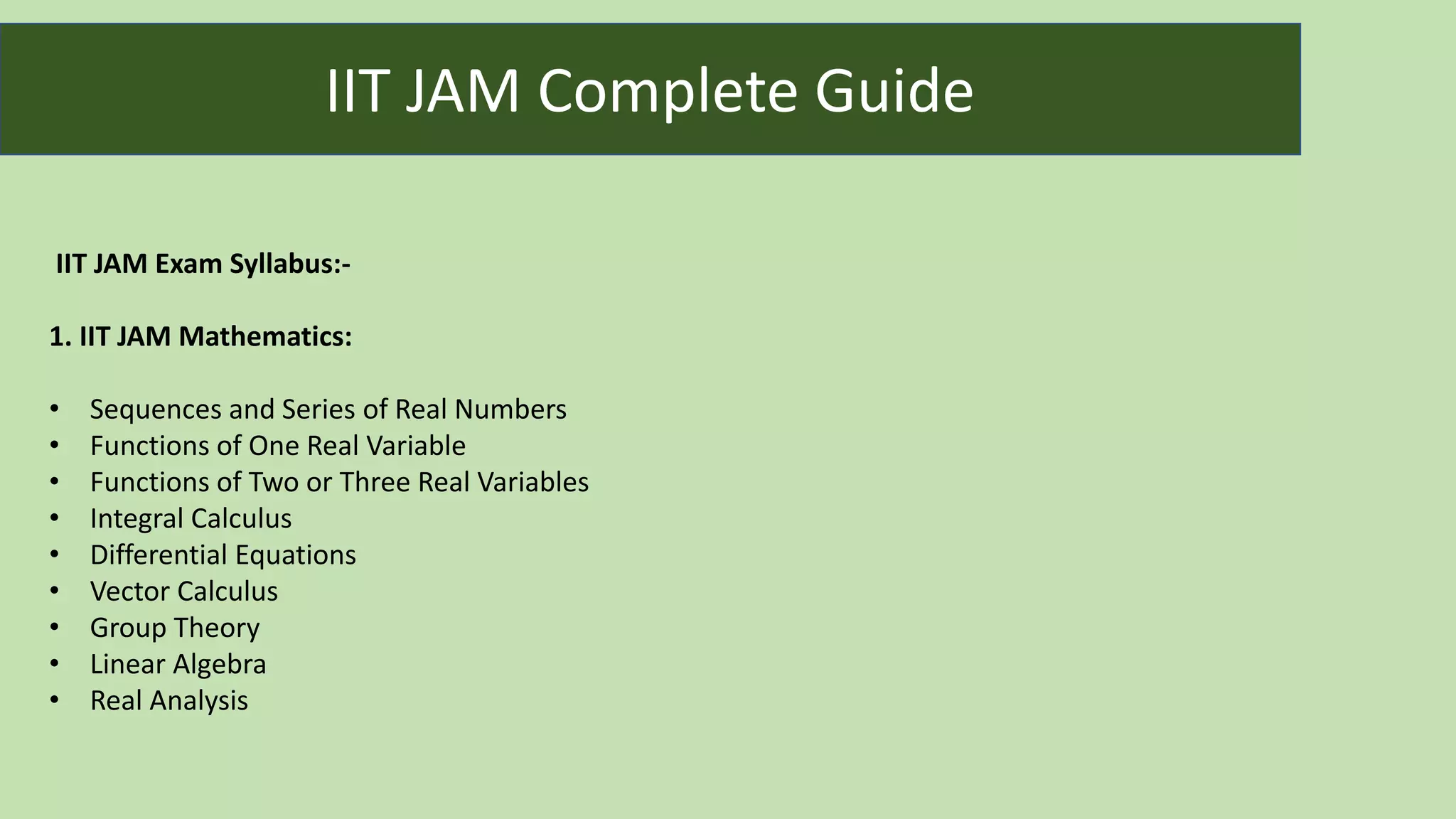 Iit jam preparation guide | PPTX
