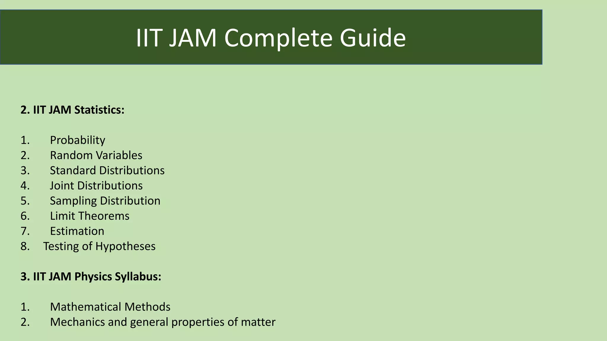 Iit jam preparation guide | PPTX