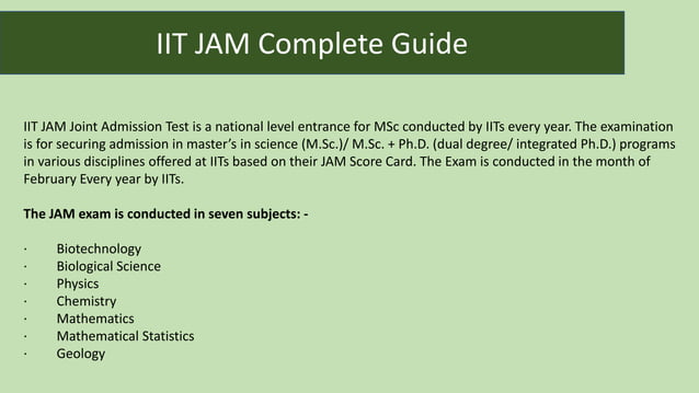 Iit jam preparation guide | PPT