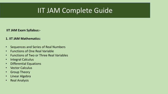 Iit jam preparation guide | PPT
