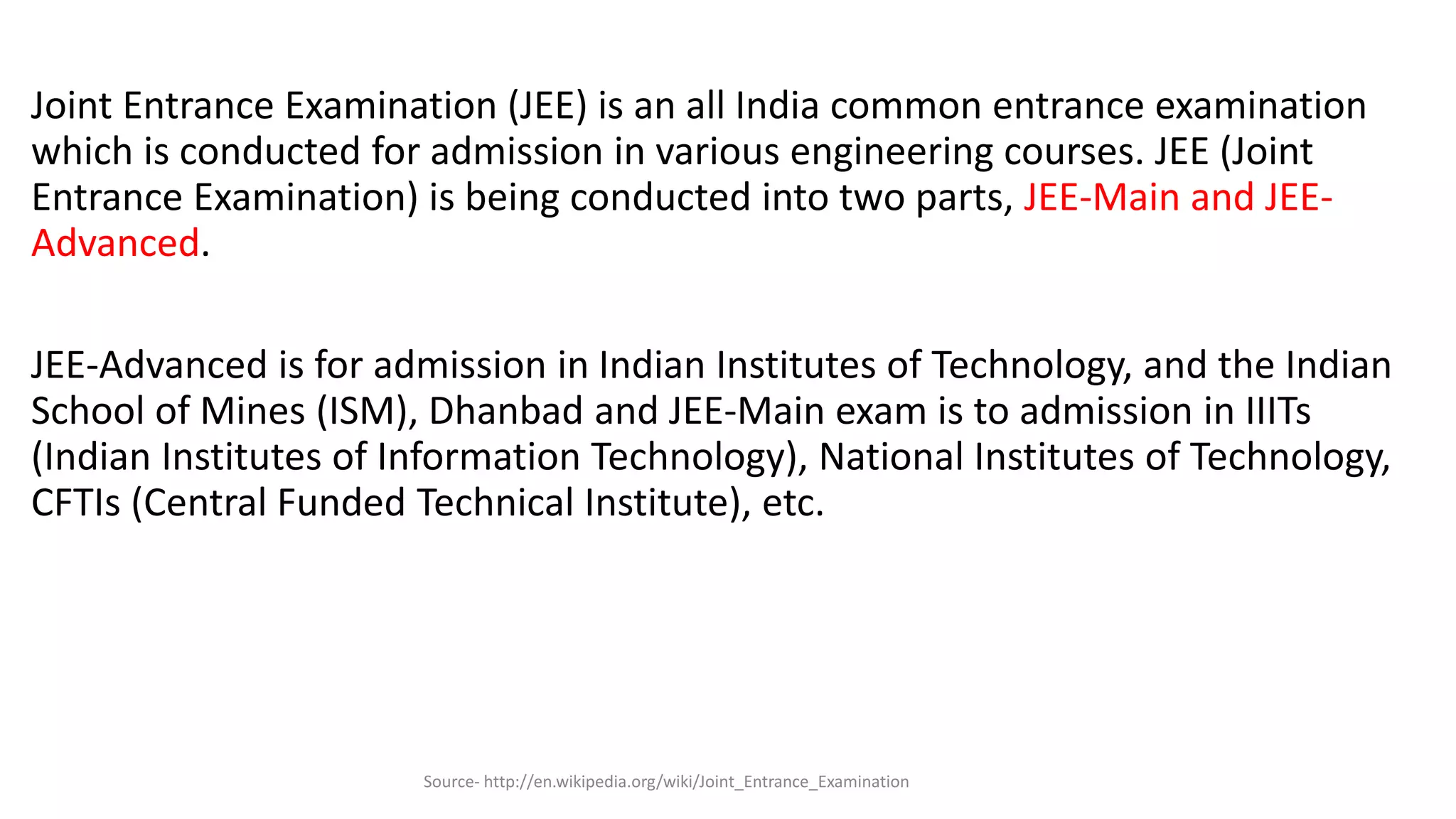 What is IIT JEE Exam | PPTX
