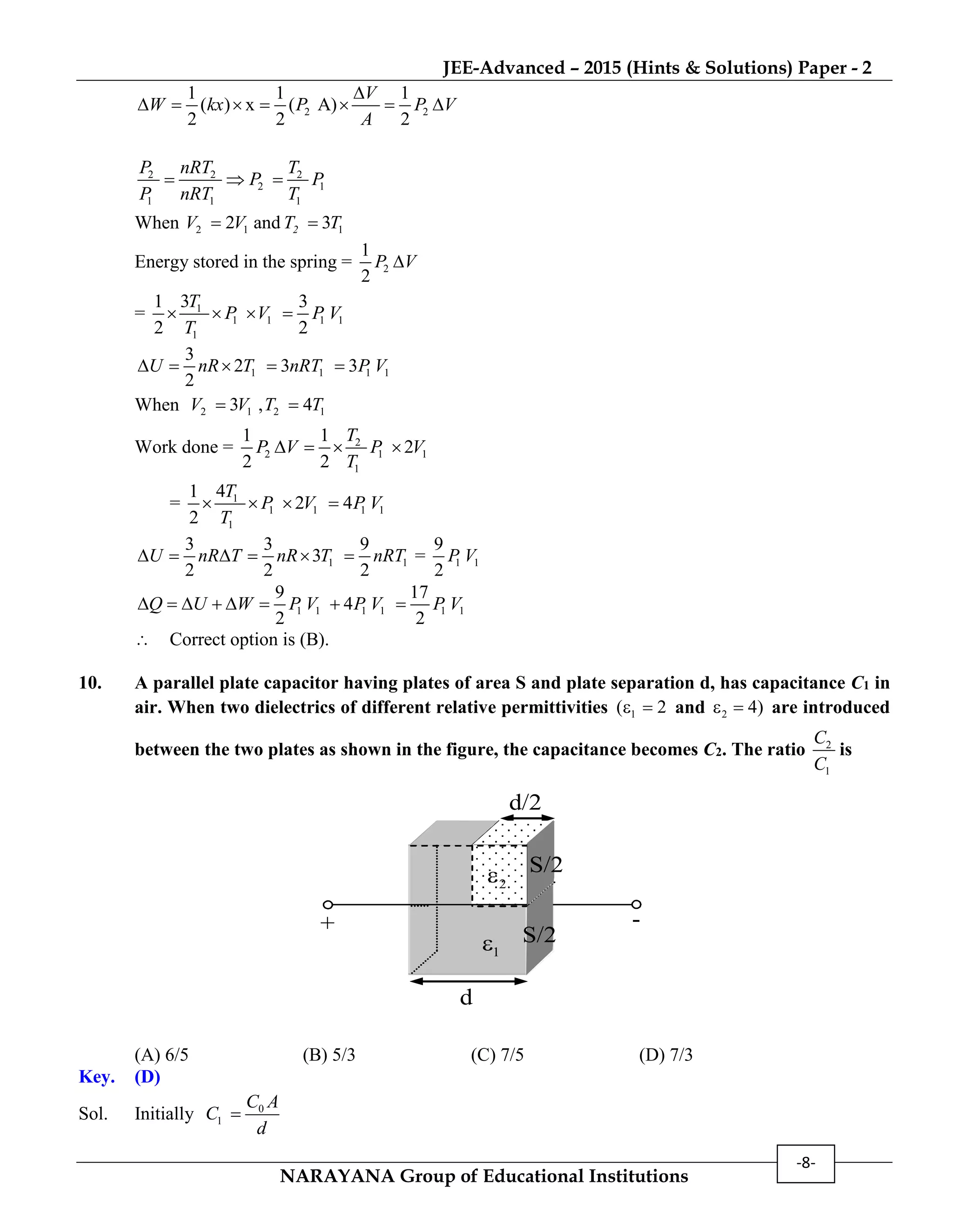IIT JEE adv-2015 question paper-2, hints & solutions | PDF
