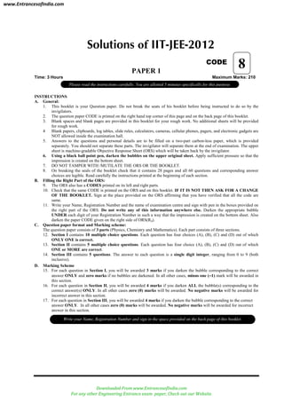 IIT JEE 2012 Solved Paper by Prabhat Gaurav | PDF