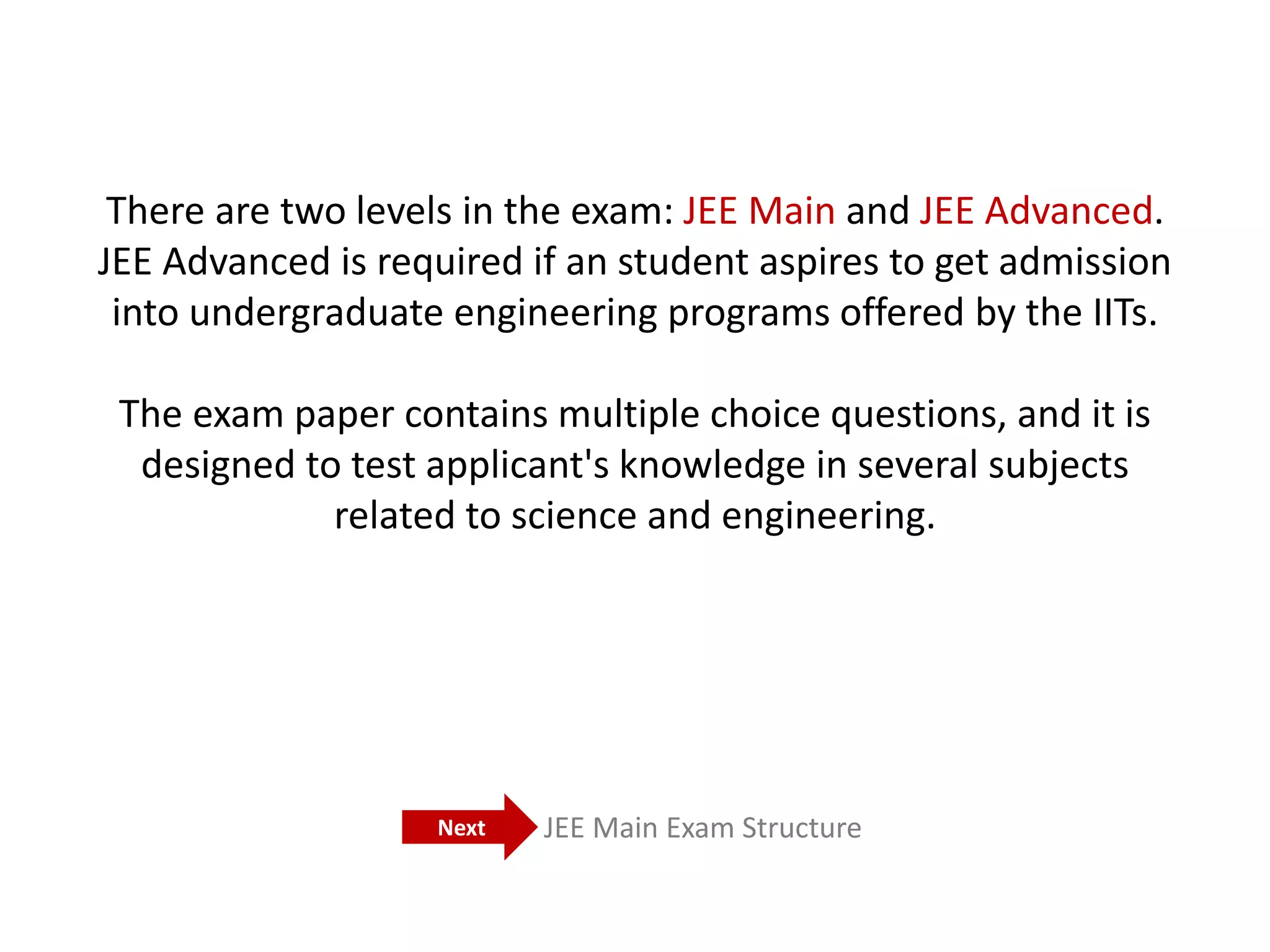 What is Joint Entrance Exam (JEE)? | PPTX