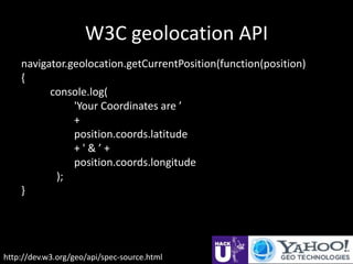 Hacking up location aware apps | PPT