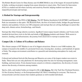 IIT Madras - Where Innovation Meets Excellence | PDF