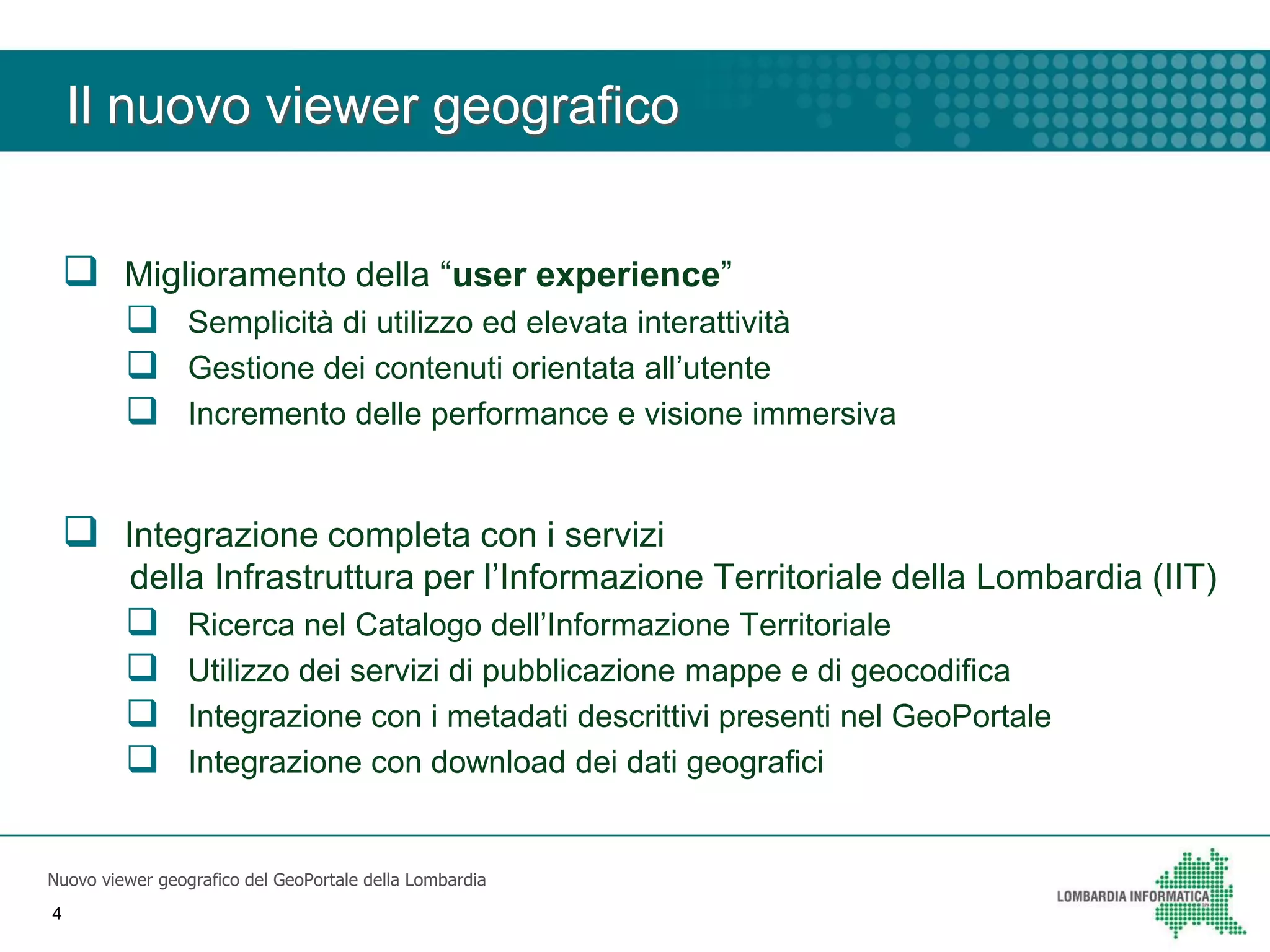 Nuovo viewer geografico del GeoPortale della Lombardia | PPTX